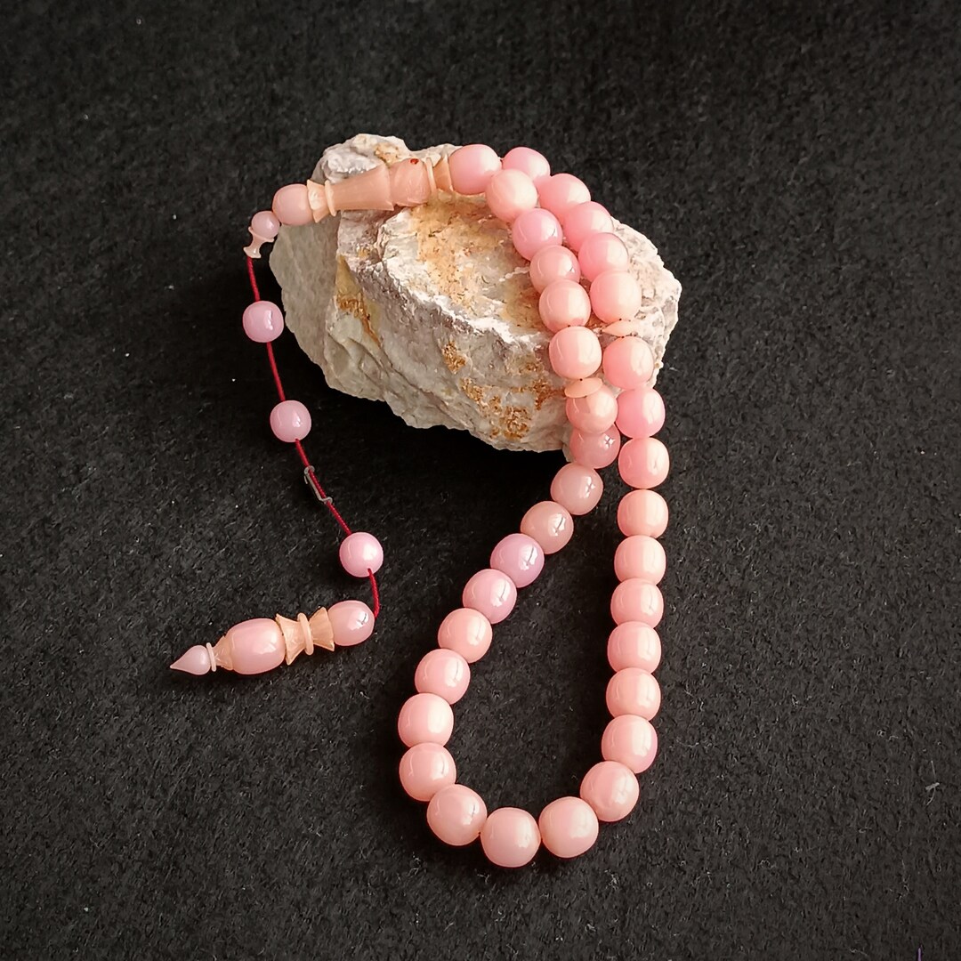 Handmade Real Old Catalin Tasbih, Pink Prayer Beads, Vintage Tasbeeh ...
