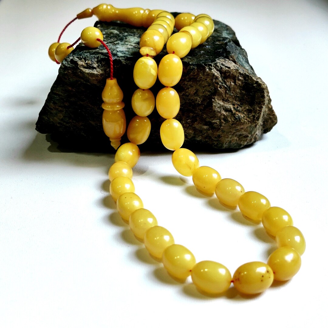 Rare Drop Amber Prayer Jewelry, Natural Muslim Accessory, Reiki Stone ...