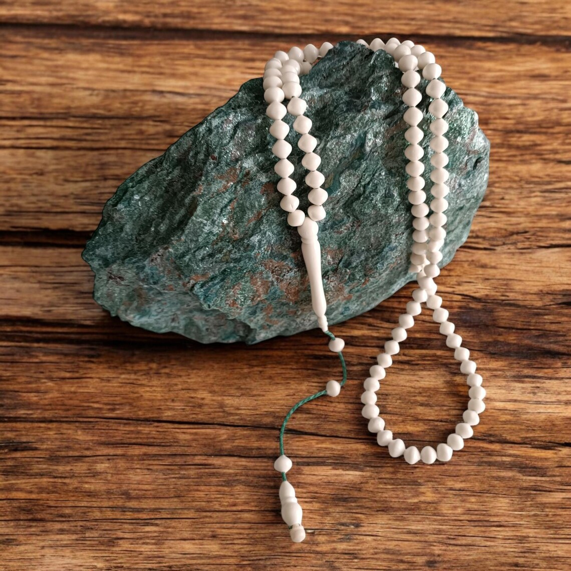 Camel Bone Tasbeeh, Islamic Tasbih, 99 Beads Rosary, White Prayer Beads ...