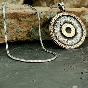 Embroidered Sterling Silver Quran Verse Necklace, Gorgeous Religion ...