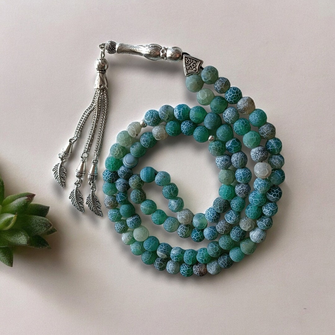 8mm Agate, Aqeeq Tasbih, Islamic Prayer Beads, Rosary Beads, Tasbih 99 ...