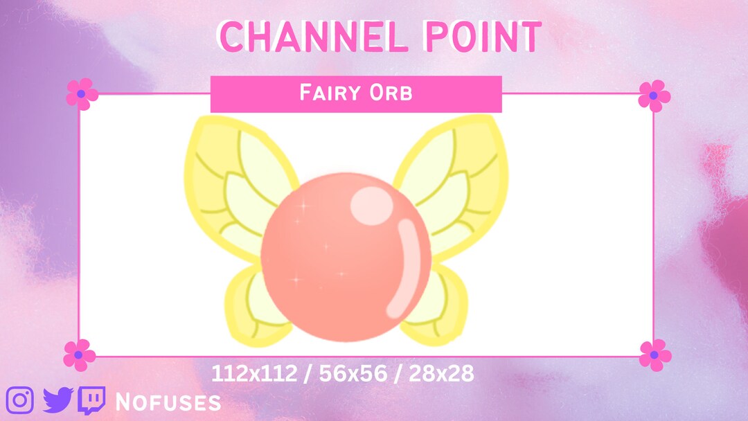 Pink Fairy Orb Channel Points for Twitch | Twitch Channel Point Icon ...