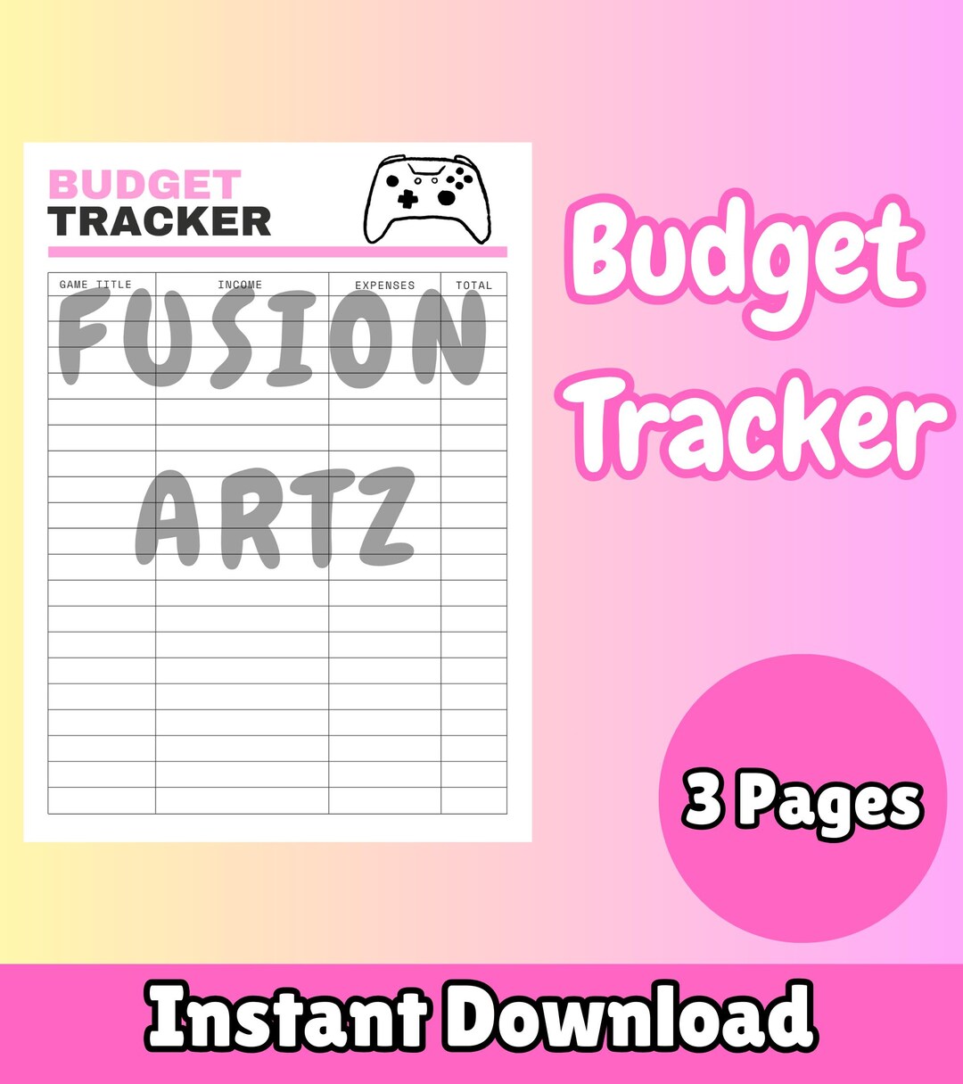 Gaming Budget Planner Printable | Video Game Budget Tracker | Budget ...