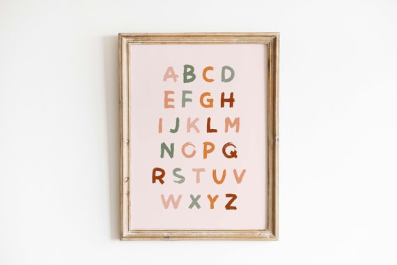 Alphabet Wall Art Alphabet Kids Poster Kids ABC Poster | Etsy