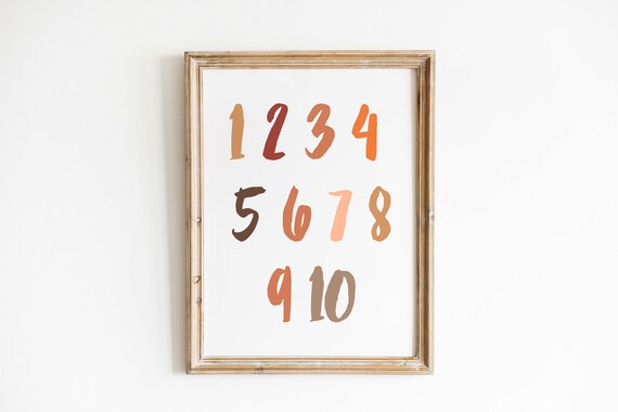 Numbers Wall Art Numbers Kids Poster Kids Numbers Poster | Etsy