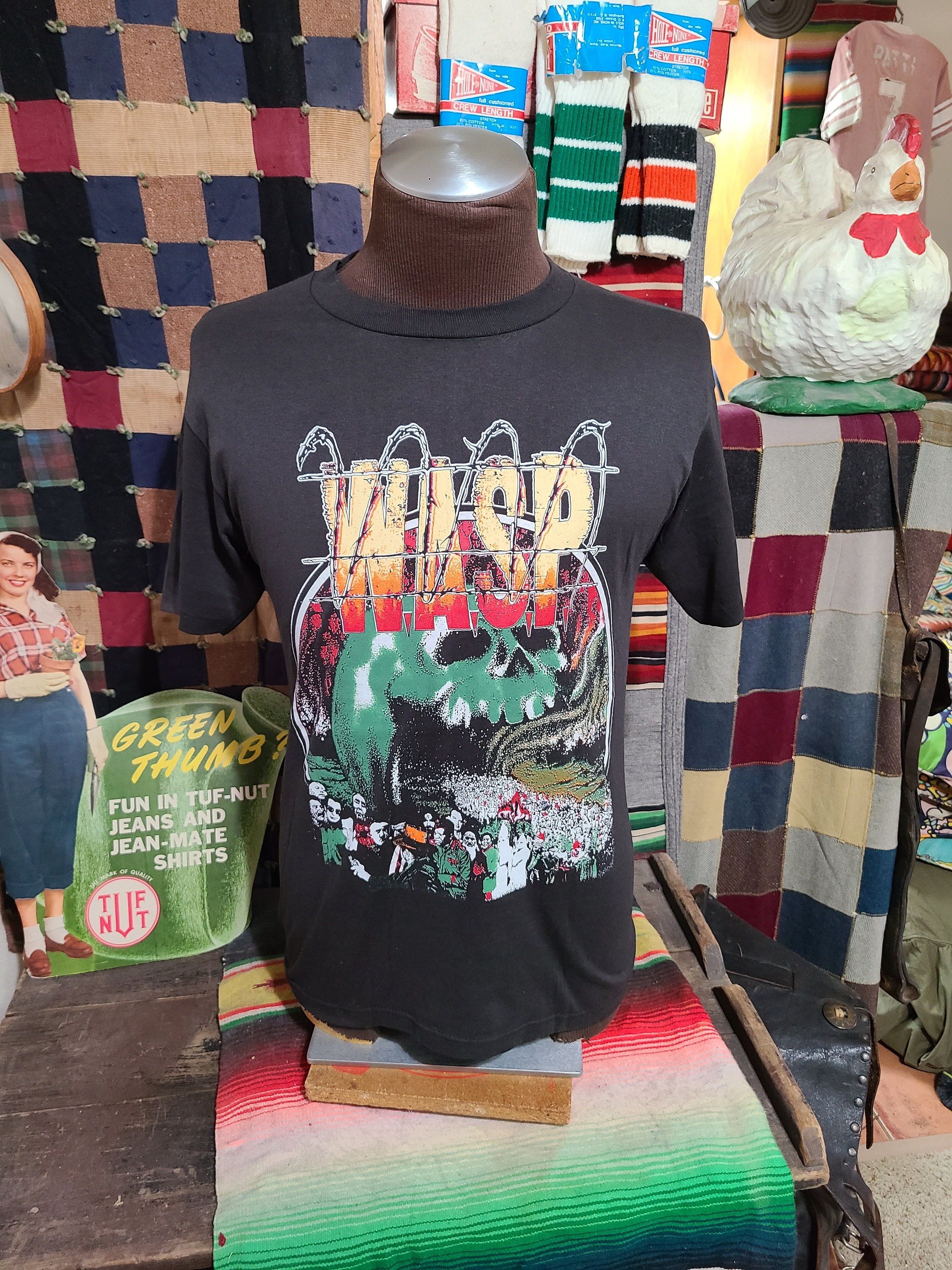 NOS Vintage 1988 WASP Heavy Metal Rock Ratt Concert Tour Skull