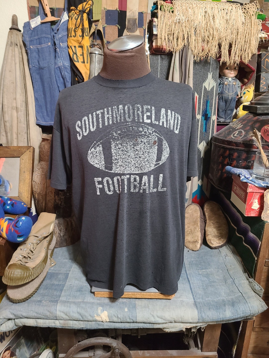 Vintage 80s Southmoreland Football Threadbare Burnout Thin - Etsy
