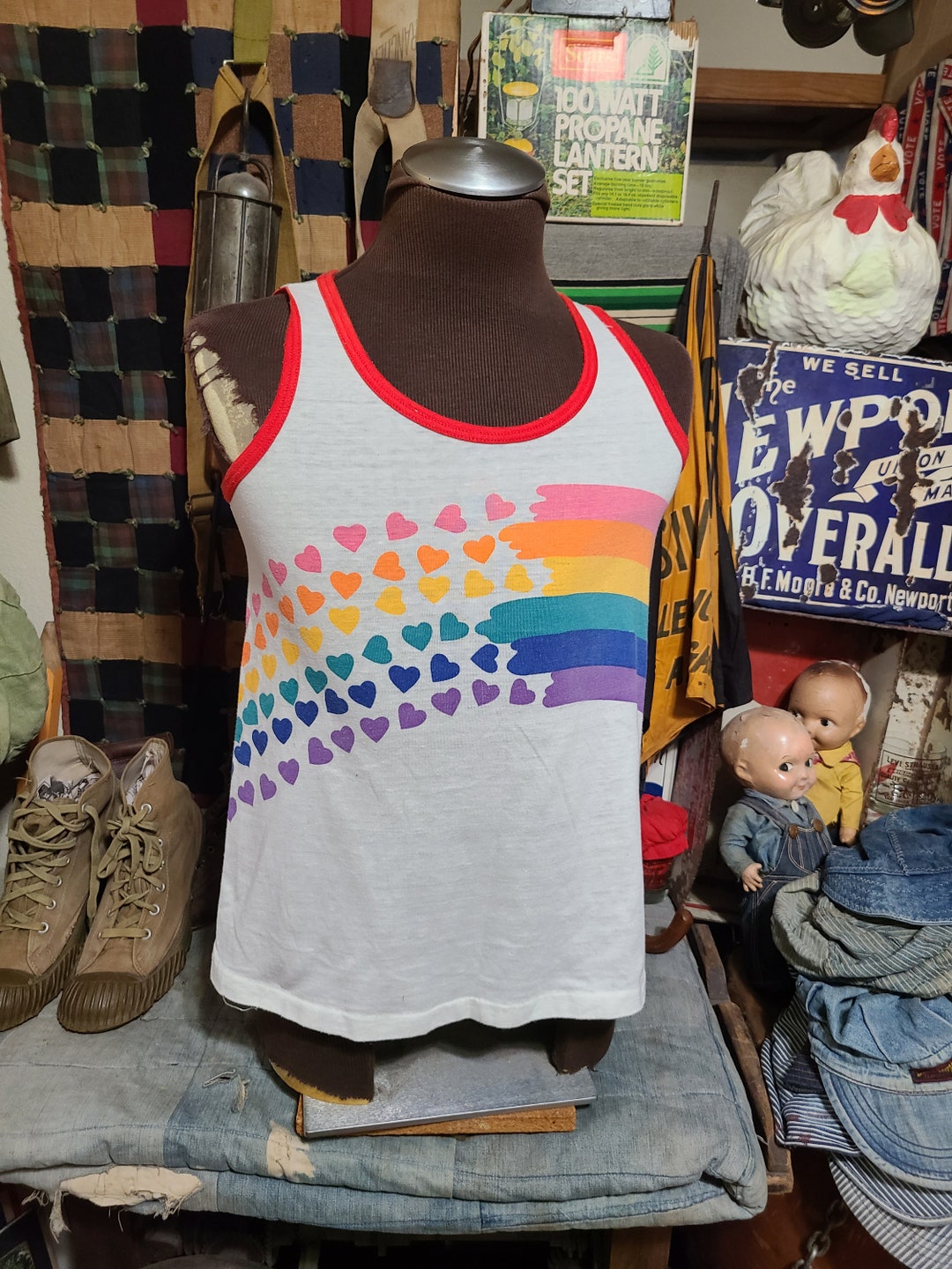 Vintage 1970s Stars and Rainbow Soft 100% Cotton Singlet Tank - Etsy