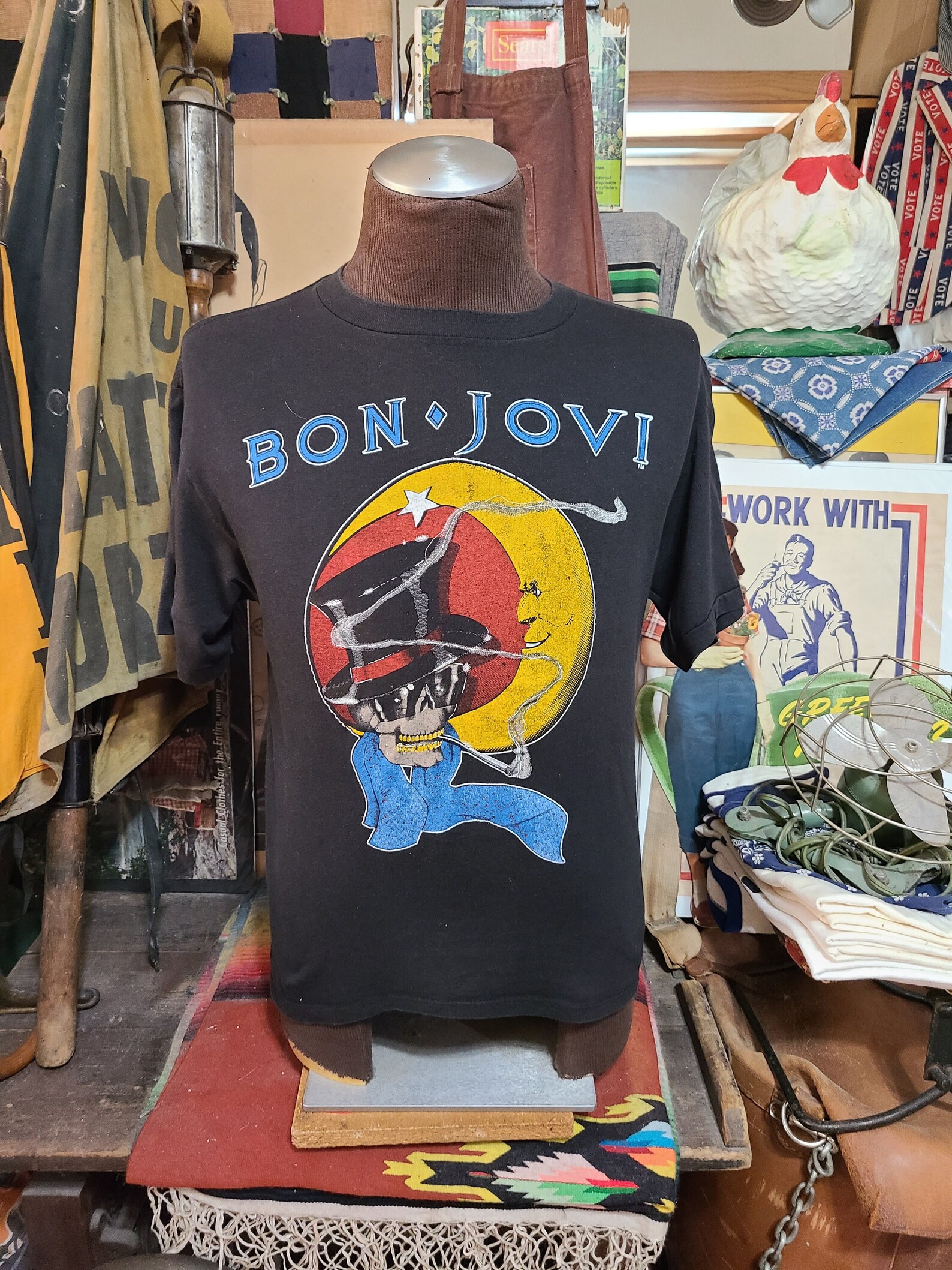 Vintage 1986 Bon Jovi Glam Rock Concert Tour 2 Sided Single - Etsy