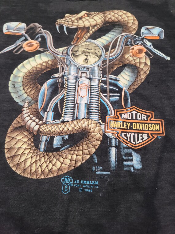 Vintage 1989 Harley Davidson 3d emblem Snake Biker MC… - Gem