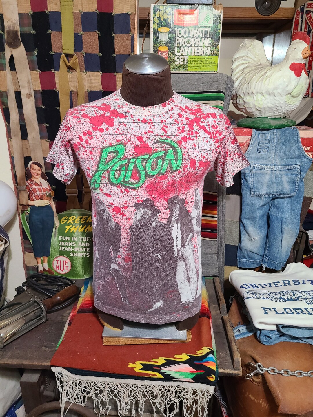 Vintage 1990 91 Poison Flesh Blood Art All Over Print Glam - Etsy