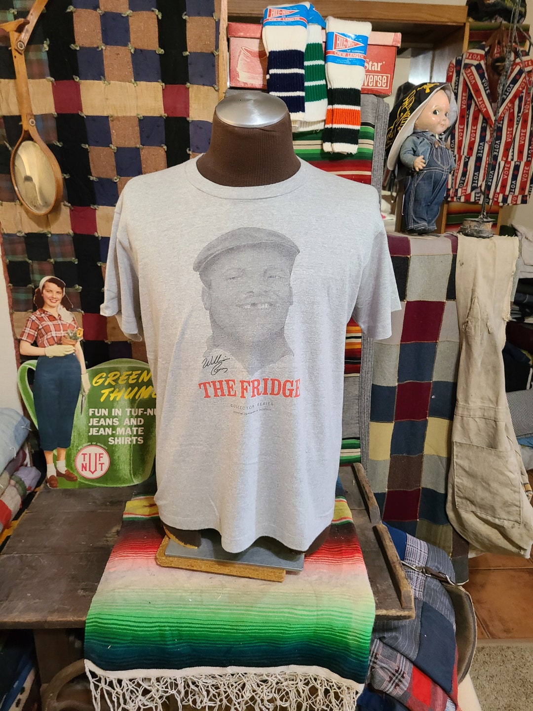 Vintge 1985 Chicago Bears Fridge Perry NFL Football Soft Heather Gray ...