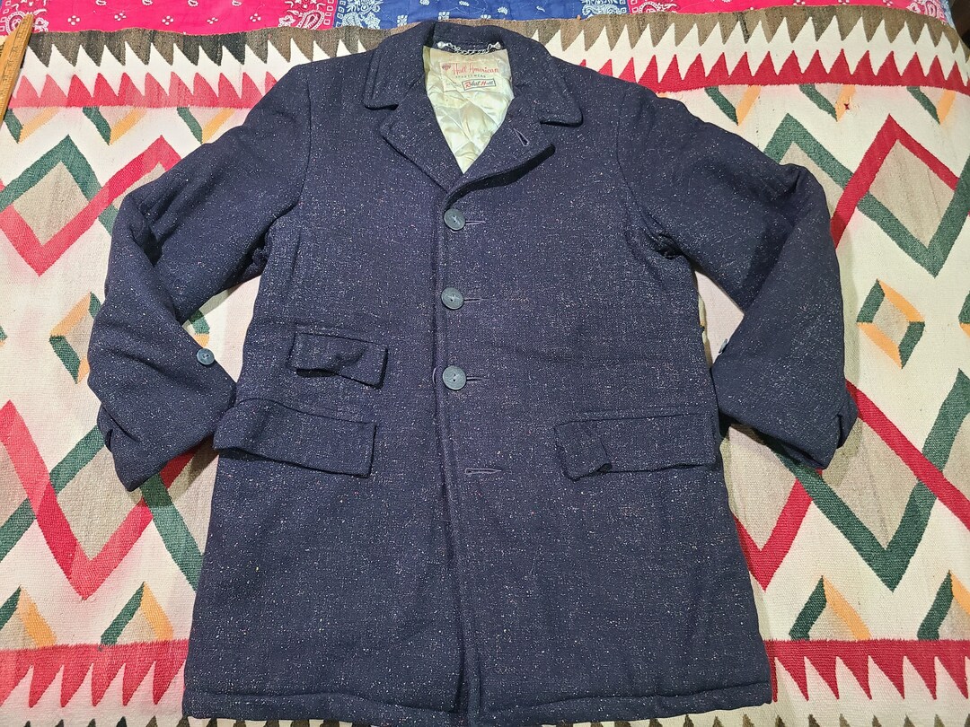 Vintage 1950s Hall American Flecked Wool Clicker Car Coat - Etsy