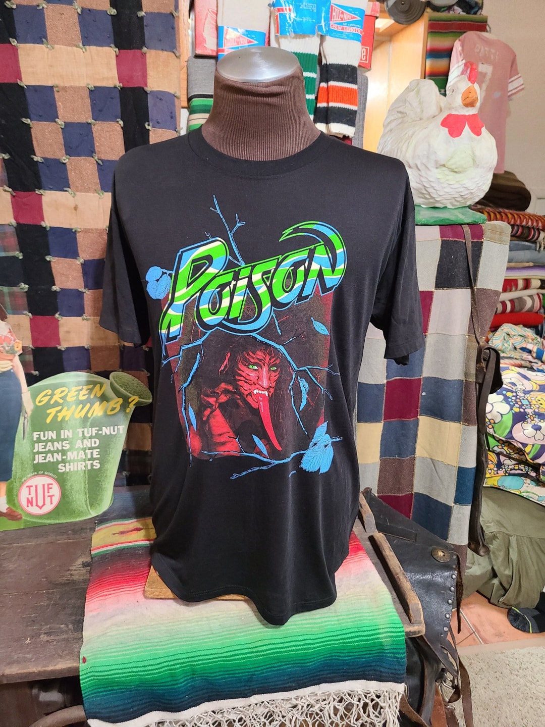 NOS Vintage 1988 POISON Heavy Metal Glam Rock Concert Tour Music Fan ...