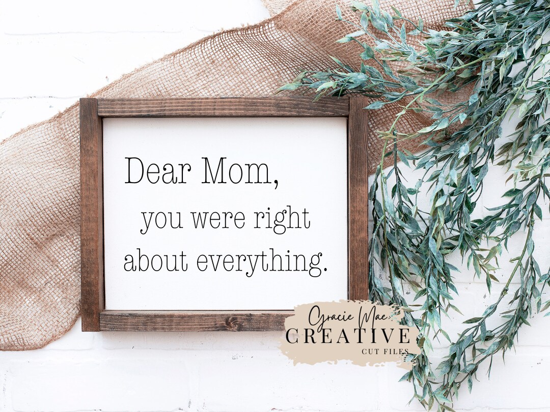 Dear Mom SVG PNG Digital Download Mothers Day Cut File - Etsy