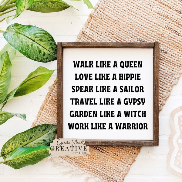 Walk Like a Queen Love Like a Hippie - Etsy