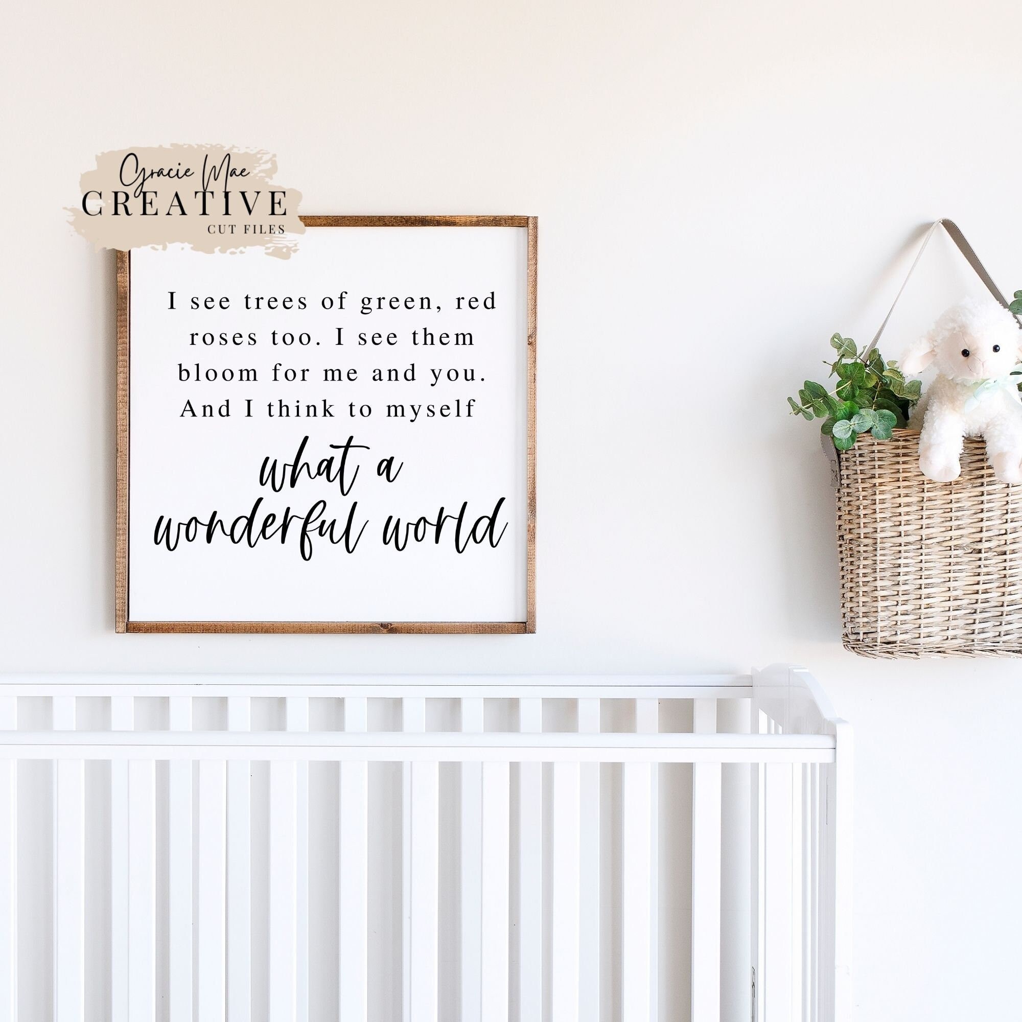 What A Wonderful World Lyrics Svg, Nursery Svg, Kids Room Svg, Cut File ...