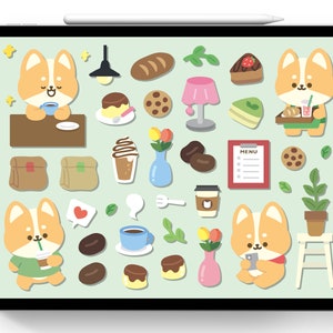 Cute Puppy Daily Digital Stickers Goodnotes Stickers Study - Etsy