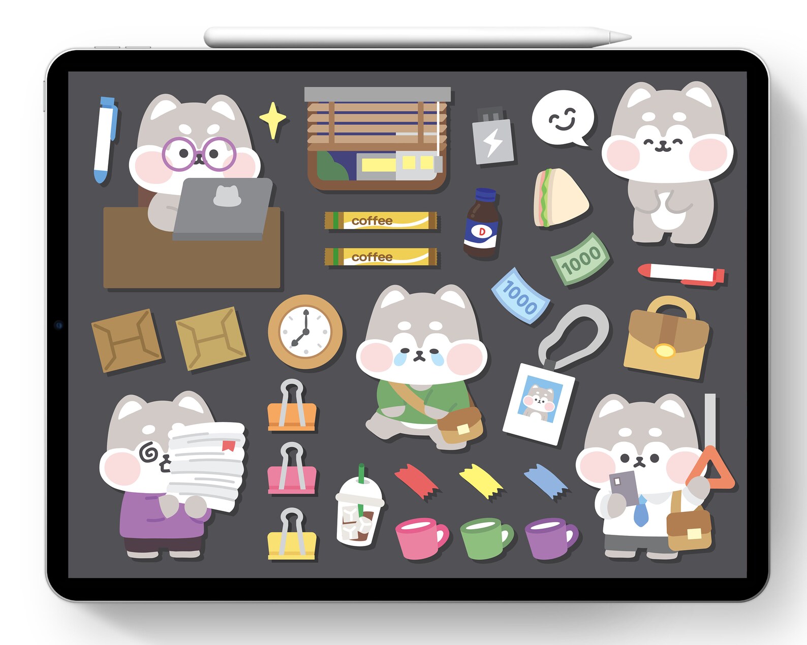 Cute Puppy Daily Digital Stickers Goodnotes Stickers Study - Etsy