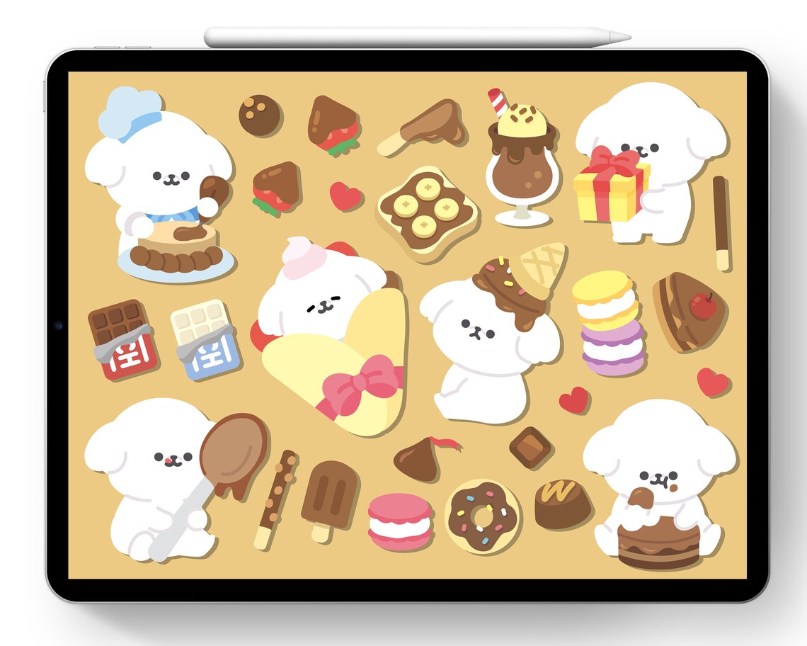 Cute Puppy Daily Digital Stickers Goodnotes Stickers Study - Etsy