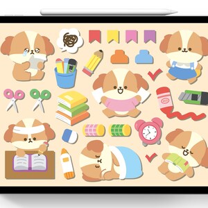 Cute Puppy Daily Digital Stickers Goodnotes Stickers Study - Etsy