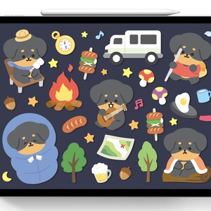 Cute Puppy Daily Digital Stickers Goodnotes Stickers Study - Etsy