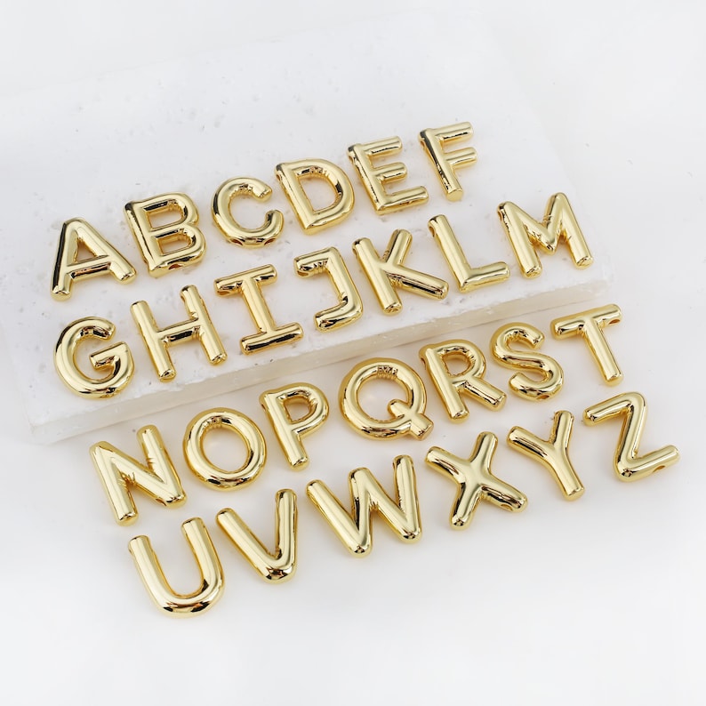 Gold Letter Charms,18k Gold Filled Letter Pendant,initial Charm ...
