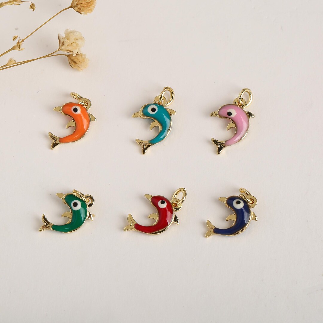 Niche Fashion Gold-plated Dolphin Pendant， Handmade DIY Jewelry ...