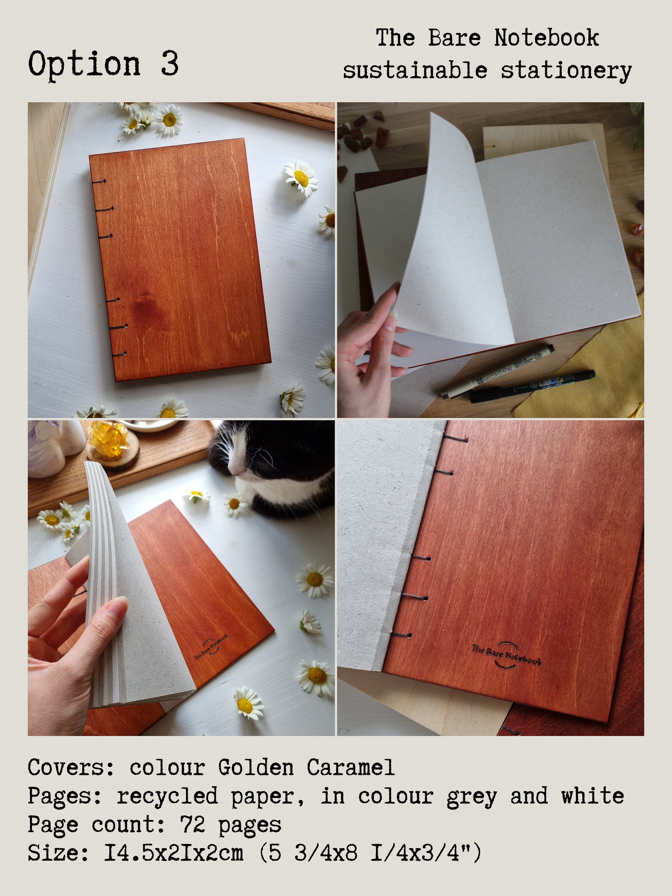 Eco-living Notebook | Recycled Paper Hard-cover Journal | Handmade ...