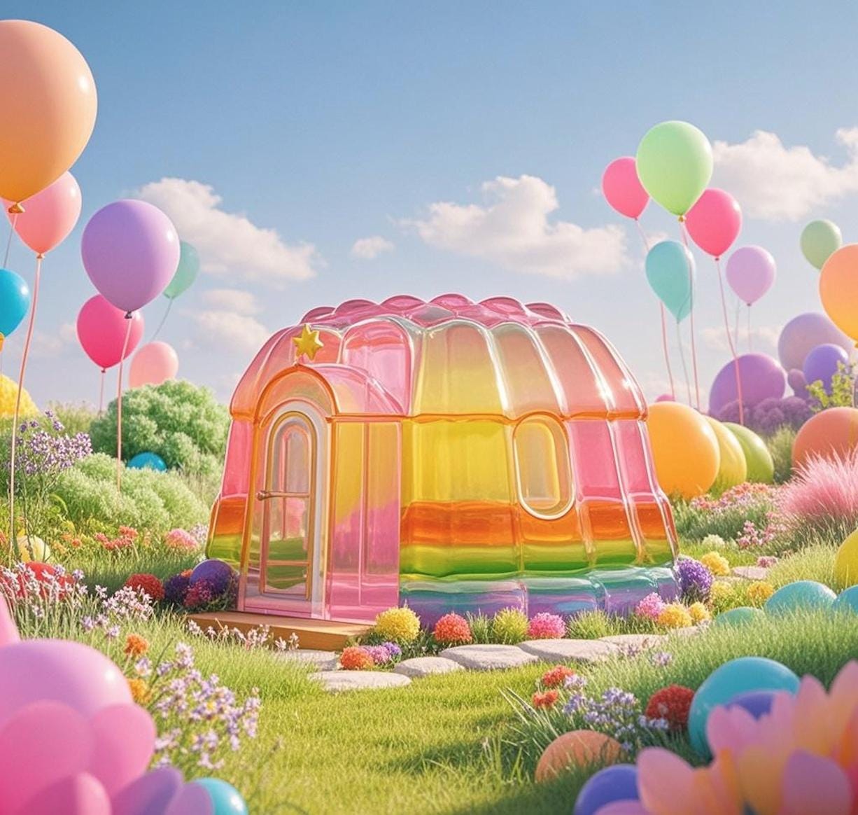 A Rainbow Jello House - Etsy