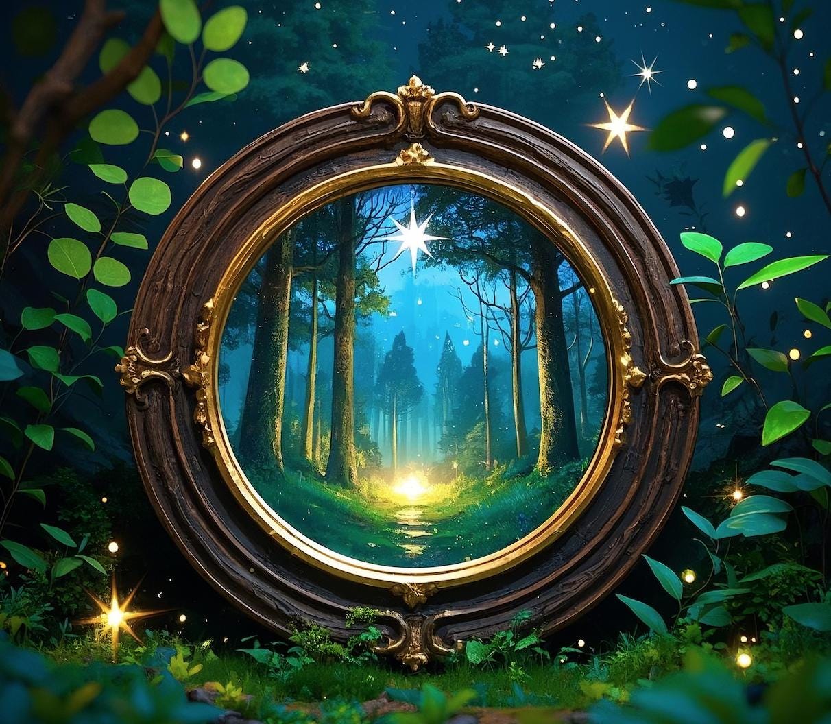 A Magic Mirror in the Forest - Etsy