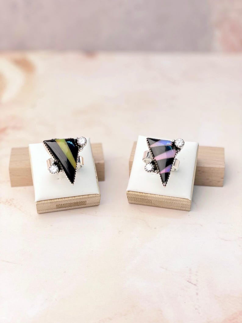 Aurora Lightning Bolt Rings - Etsy