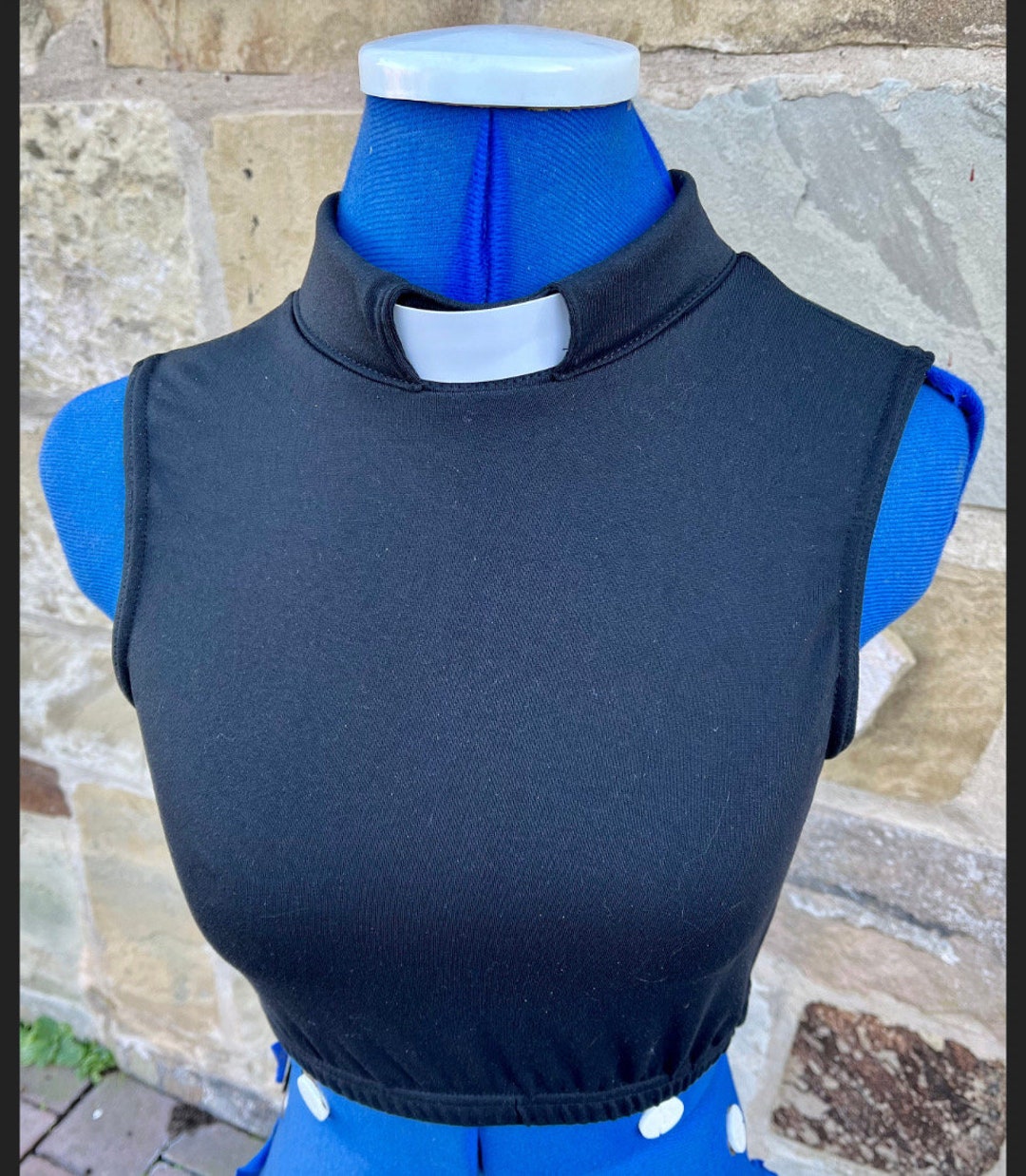 Black Stretch Vicar ,clergy,dickie Vestment Top .made to Order in Soft ...