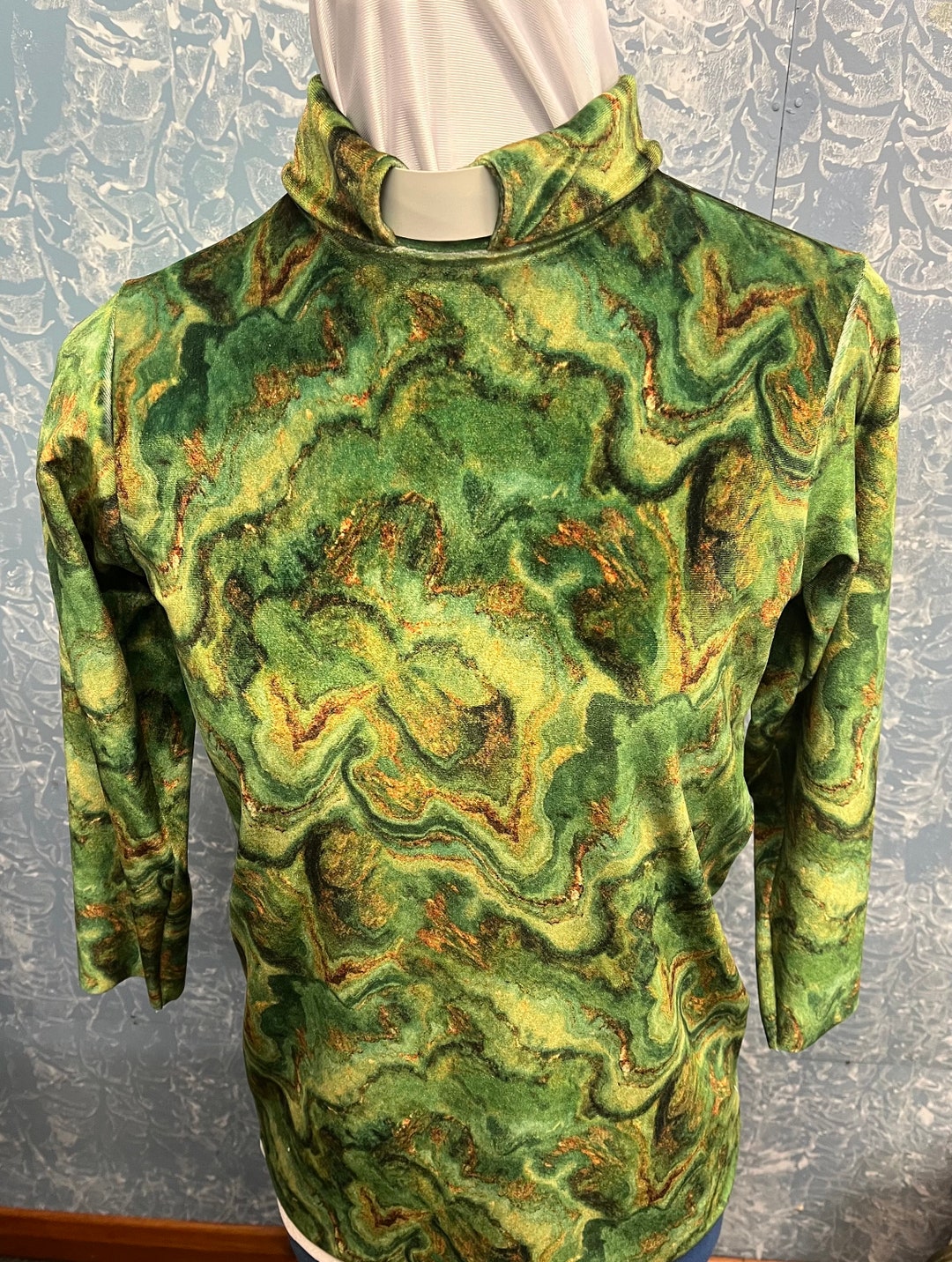 Emerald Green and Gold Velvet Stretch T Shirt Vicar,clergy,dickie ...