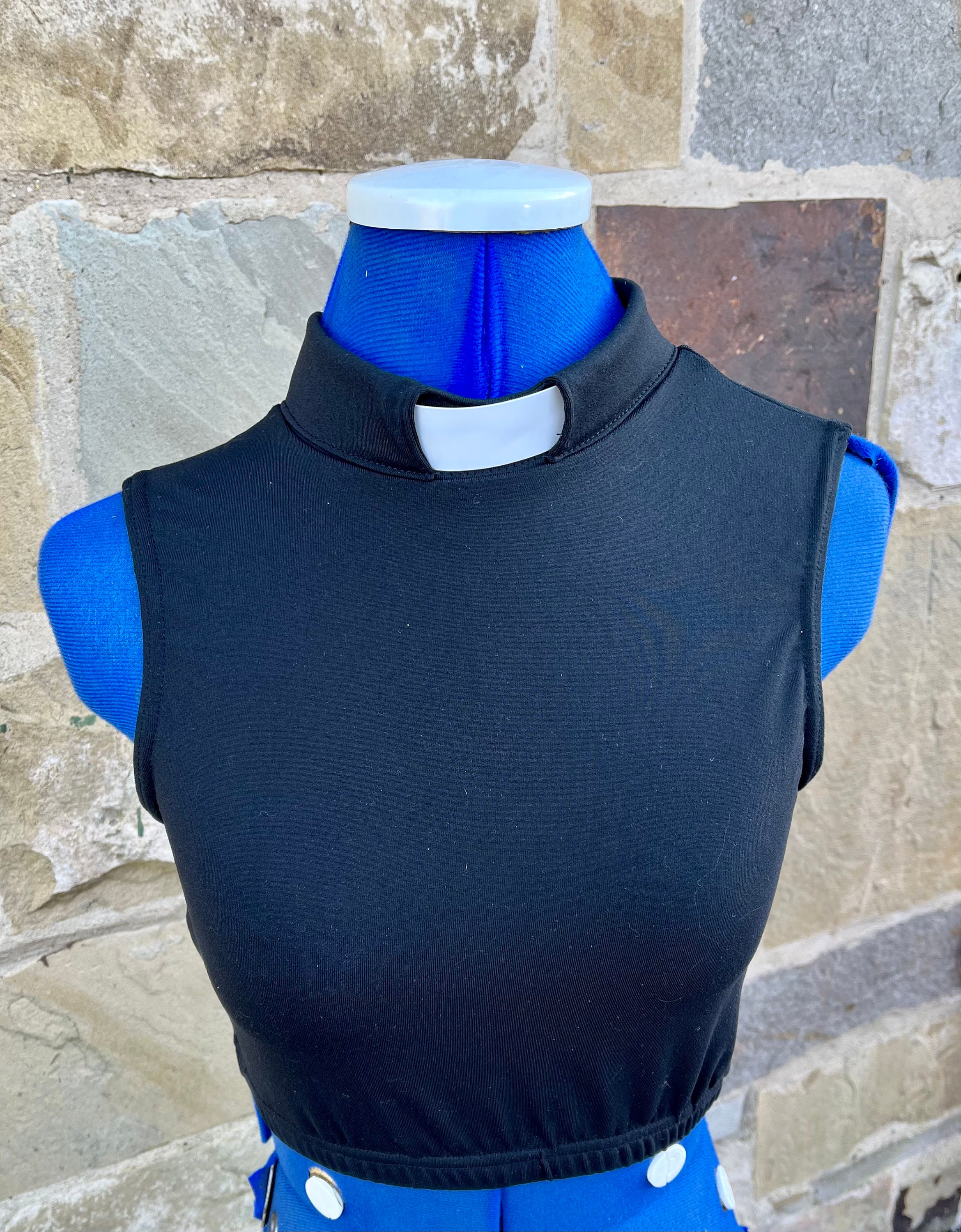 Black Stretch Vicar ,clergy,dickie Vestment Top .made to Order in Soft ...