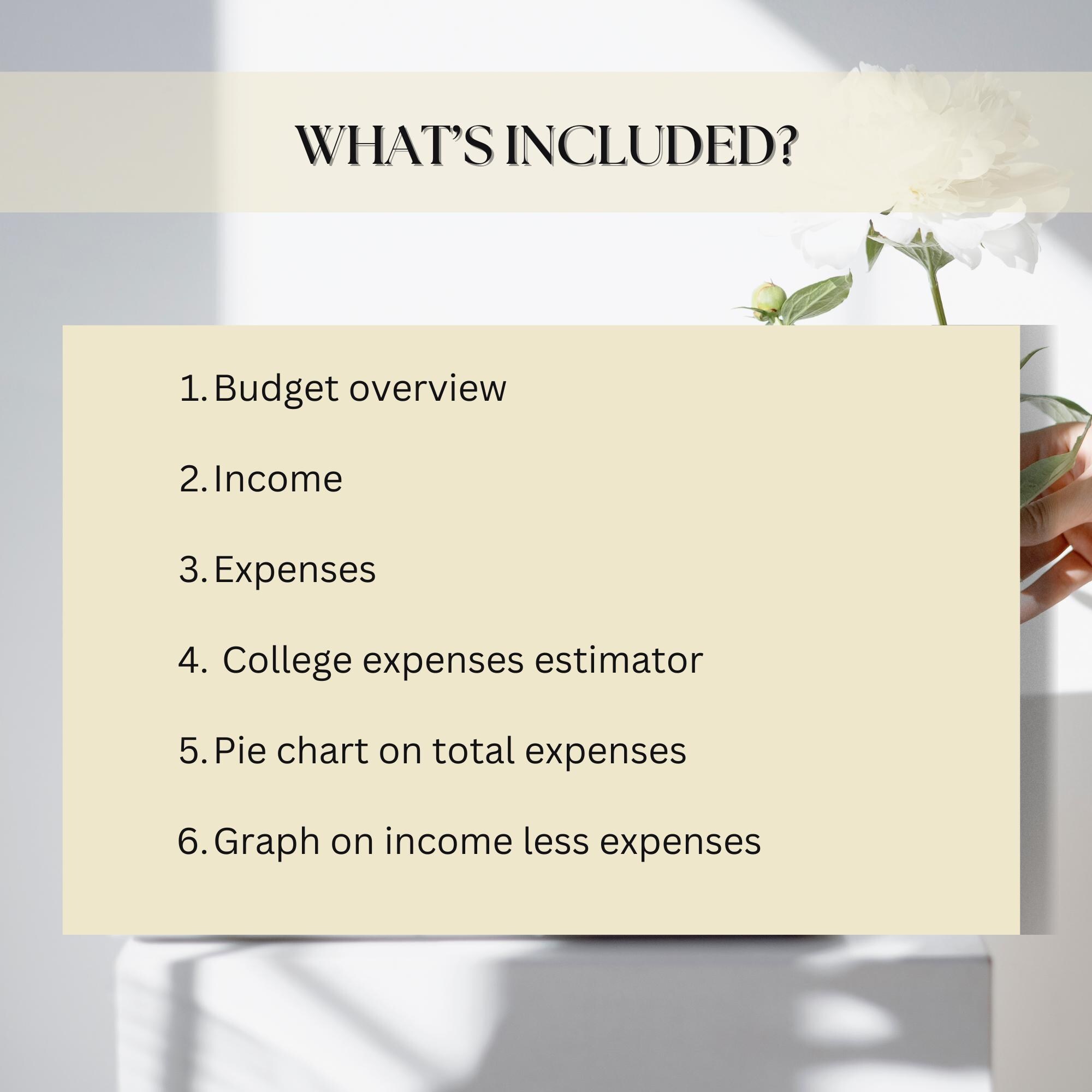 College Student Budget Template, Google Sheets, Budget Spreadsheet ...
