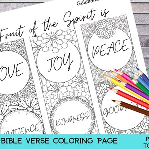 Bible Verse Coloring Page, the Fruit of the Spirit, Galatians 5:22-23 ...