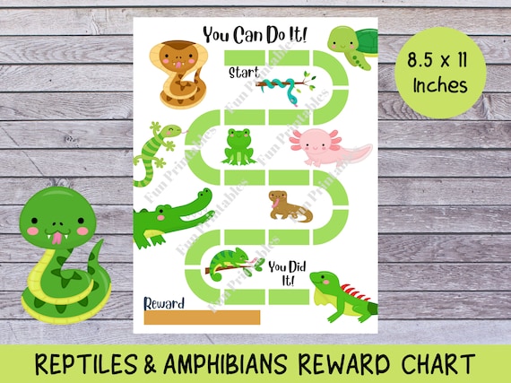 Reptiles and Amphibians Reward Chart Printable Kids Behavior | Etsy