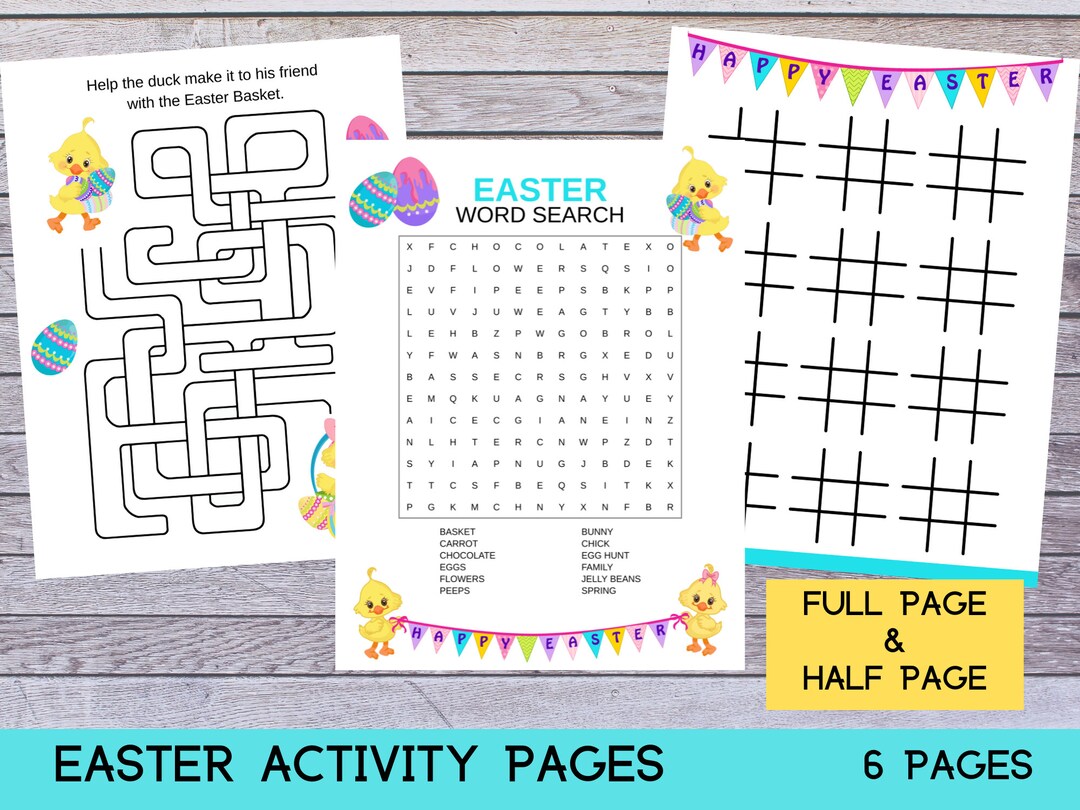 Easter Word Search and Tic-tac-toe, Easter Maze, Easter Games for Kids ...