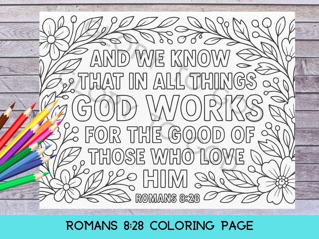Romans Coloring Page, Bible Verse, Printable Scripture Coloring Sheet ...