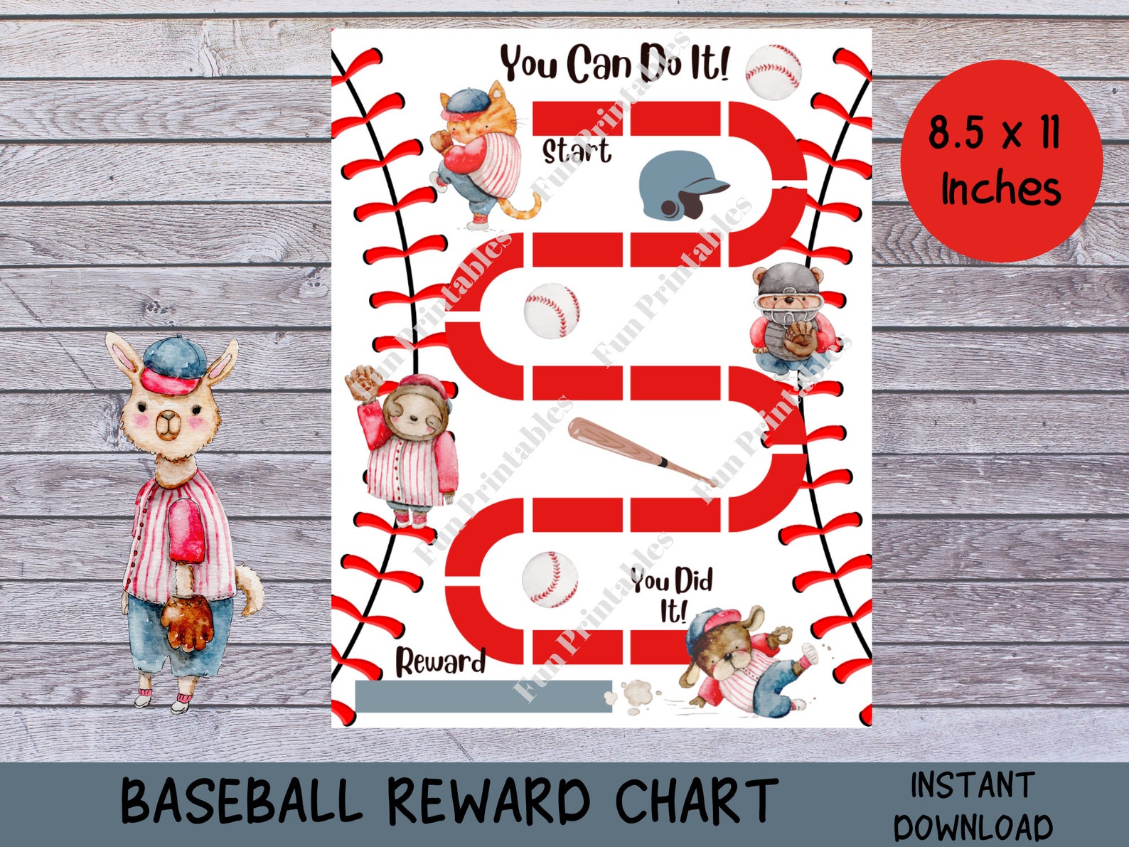 Baseball Reward Chart Kids Behavior Chart Reward Chart for - Etsy
