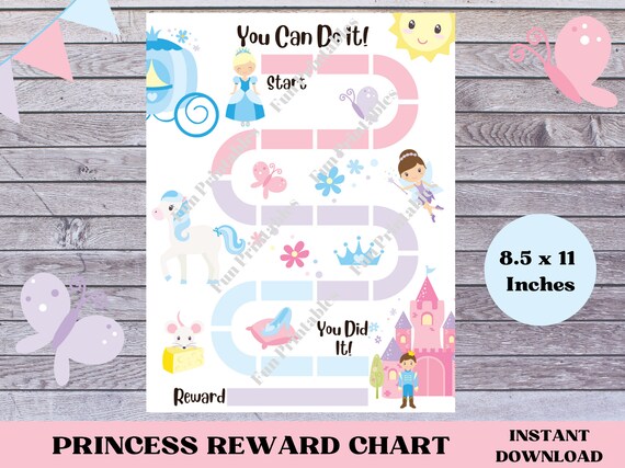 Princess Reward Chart Printable Kids Behavior Chart Reward - Etsy UK