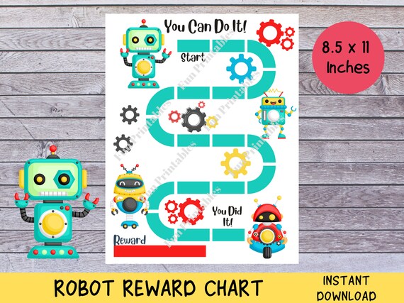 Robot Reward Chart Printable Kids Behavior Chart Reward | Etsy