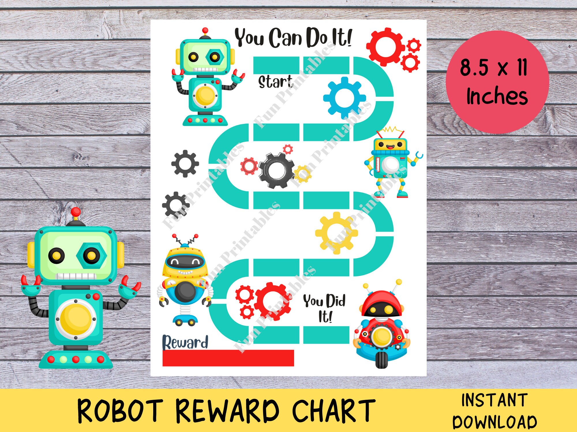 Robot Reward Chart Printable, Kids Behavior Chart, Reward Chart for ...