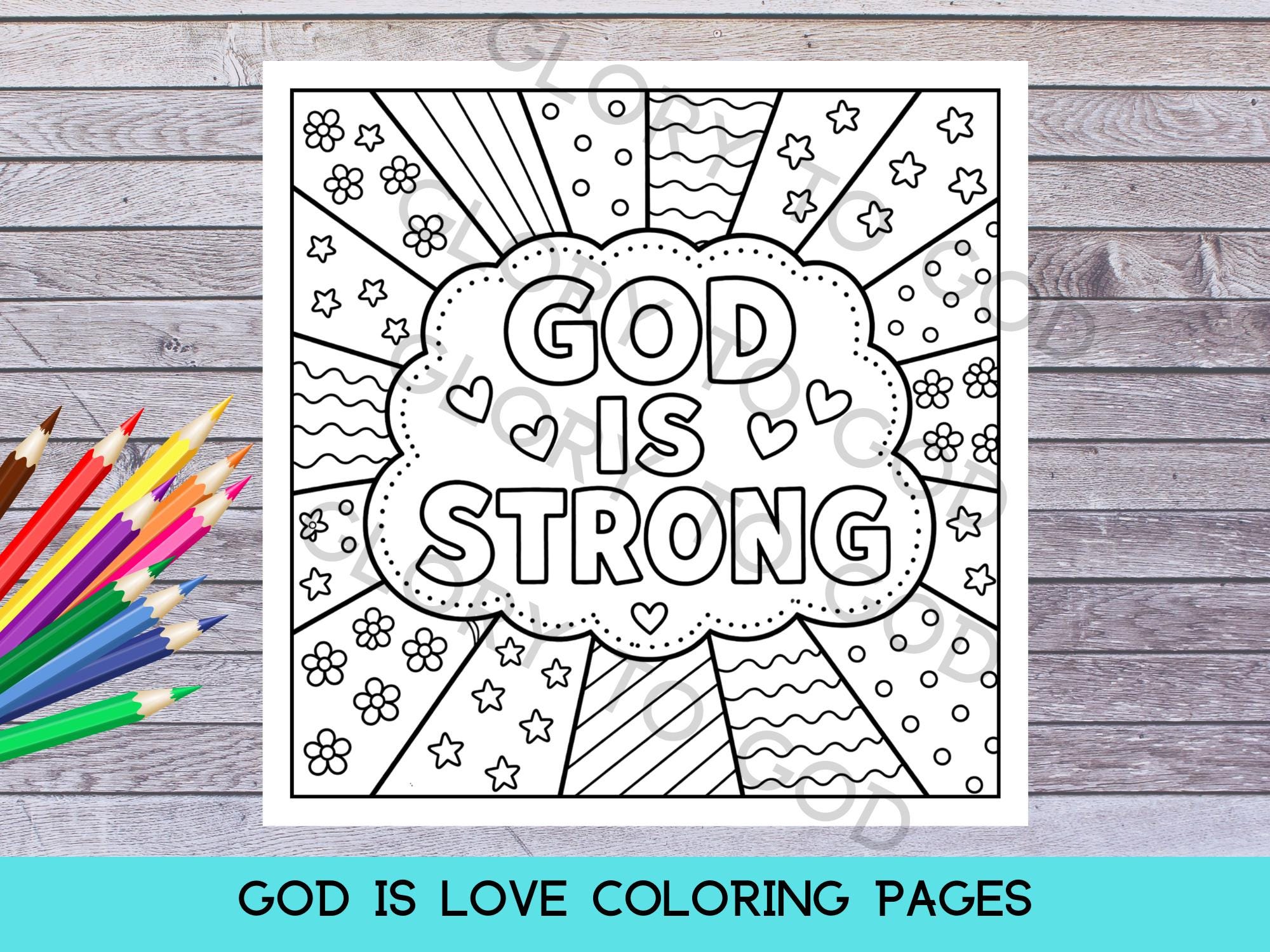 God is Love Printable Coloring Pages, Sunday School Activity, Christian ...