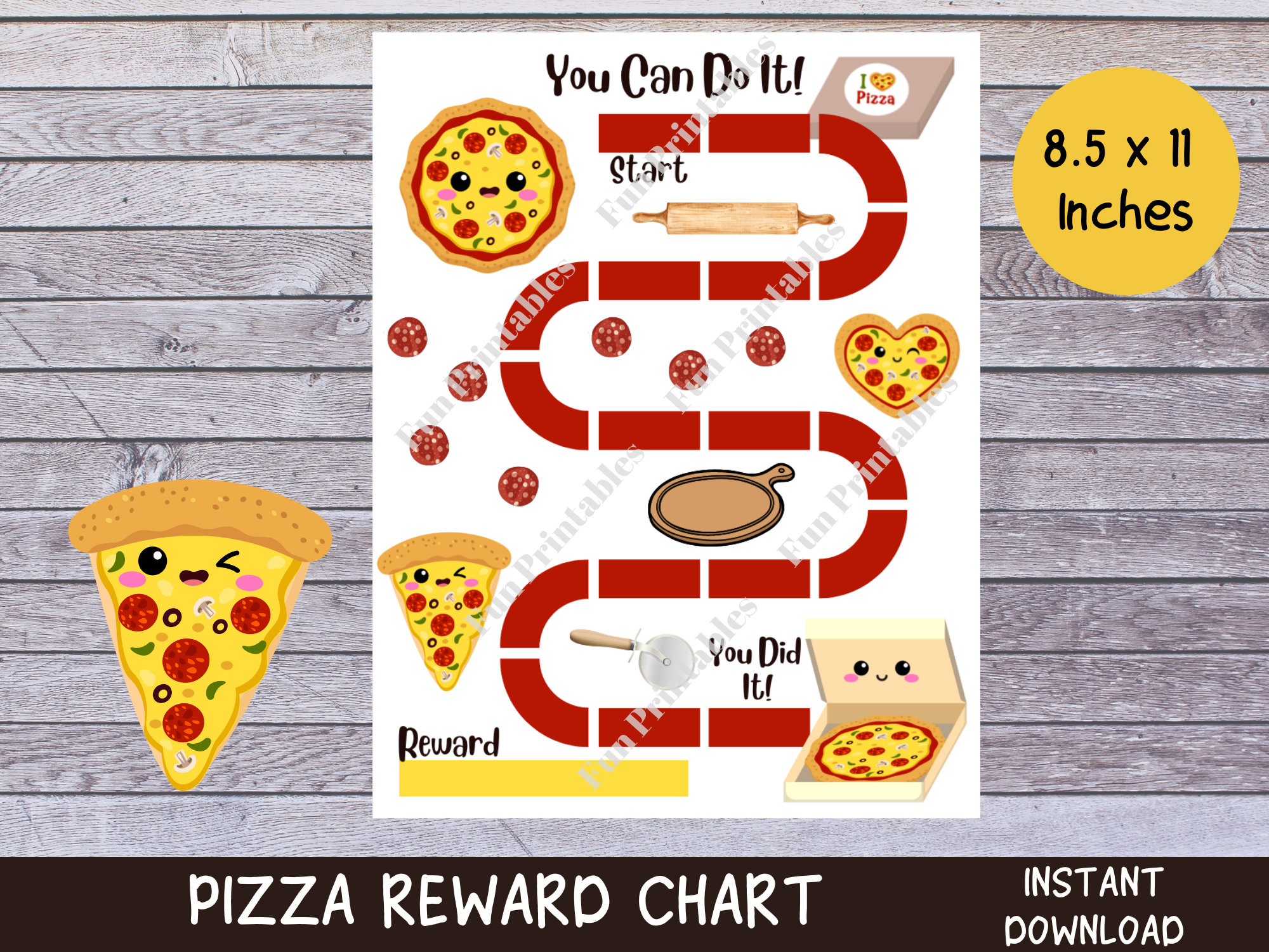 Pizza Reward Chart, Kids Behavior Chart, Reward Chart for Kids ...