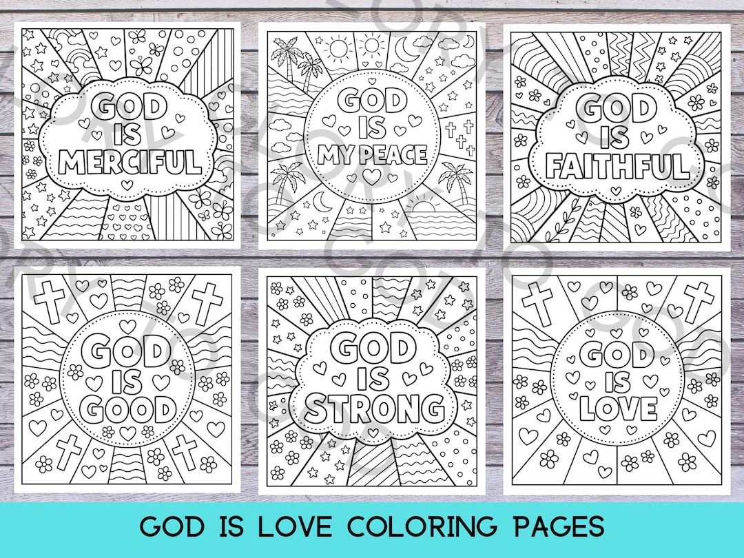 God is Love Printable Coloring Pages, Sunday School Activity, Christian ...