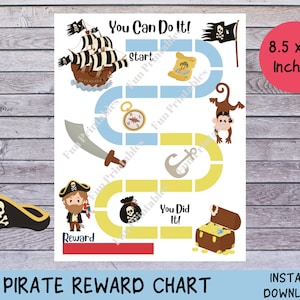 Pirate Reward Chart Printable, Kids Behavior Chart, Reward Chart for ...