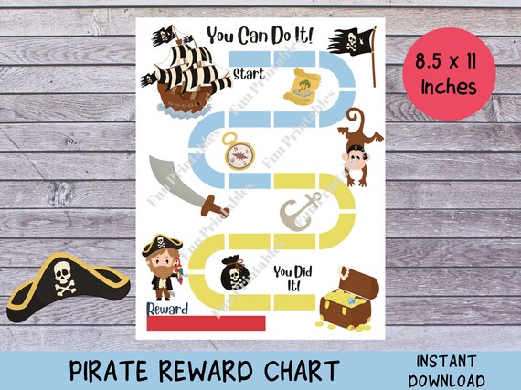 Pirate Reward Chart Printable Kids Behavior Chart Reward | Etsy