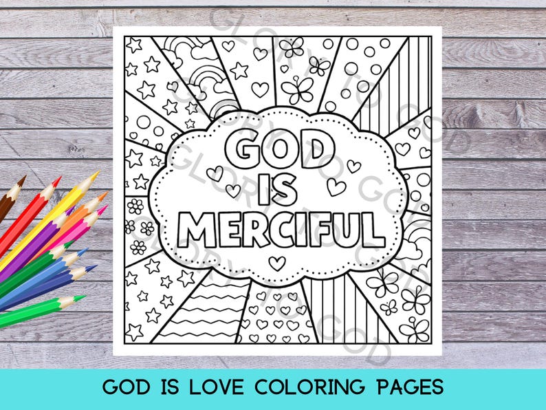 God is Love Printable Coloring Pages, Sunday School Activity, Christian ...